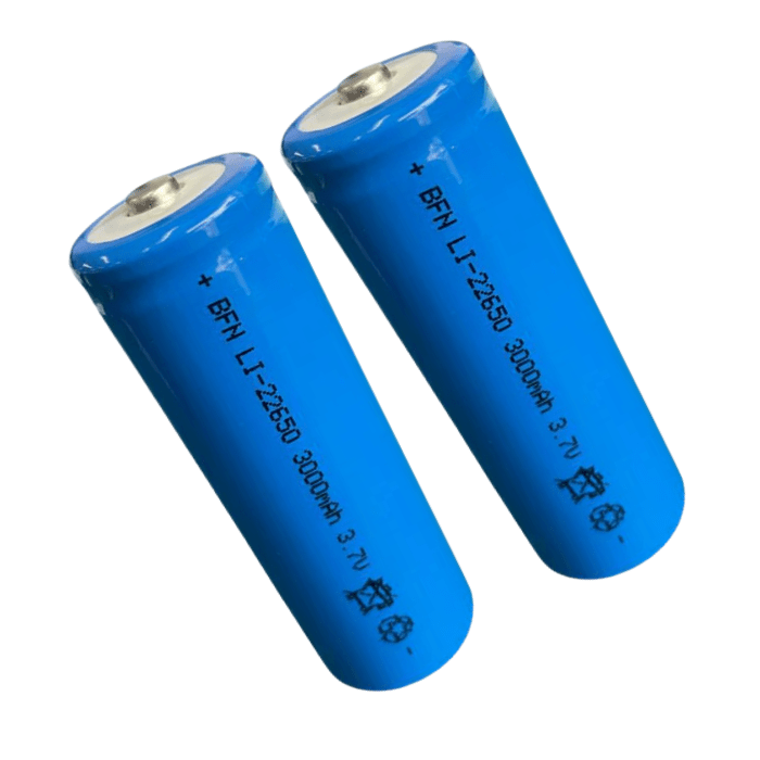[2 Pack] 22650 3.7V 3000mAh Li-Ion Rechargeable Battery - Battery Mate