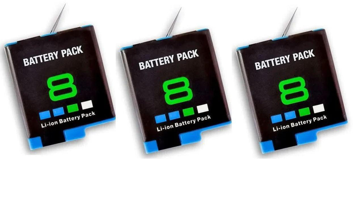 3 Pack | Compatible AHDBT-801 AHDBT801 Battery for Go Pro Hero 8 Hero 7 ...