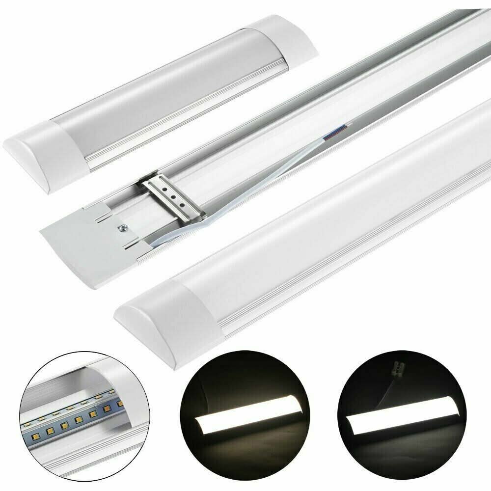 LED Slim Ceiling Batten Light Daylight 60CM Cool White 6500K 2 Feet ...