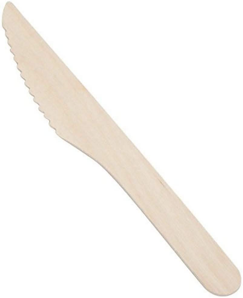 100 Pack | Disposable Wooden Knife All-Natural, Eco-Friendly, Biodegra ...
