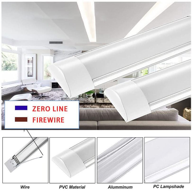 [10 Pack] 120CM LED Slim Ceiling Batten Light Cool white 1.2M 4 feet ...