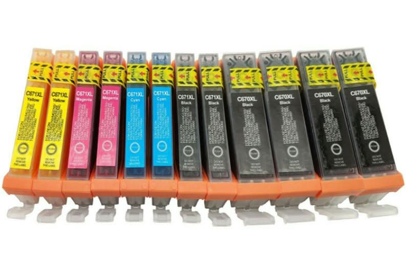 12 Ink cartridges PGI-670XL CLI671XL for Canon PIXMA TS5060 TS6060 ...