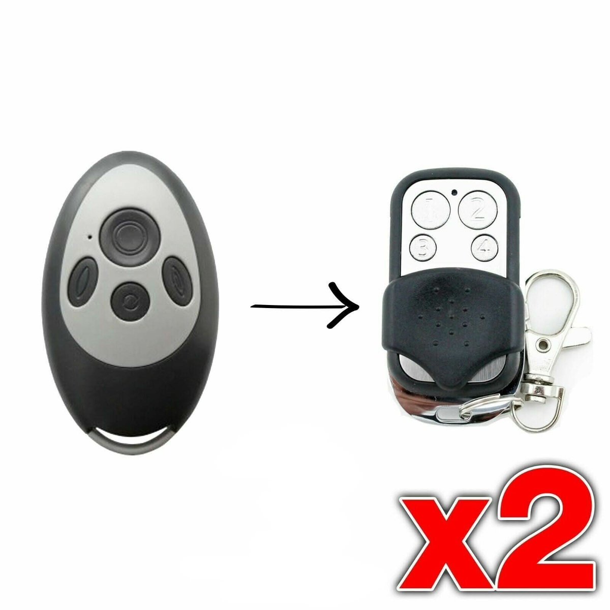 2 x Garage/Gate Remote SKR433-1 SKRJ433 Replacement to suit Gryphon ...