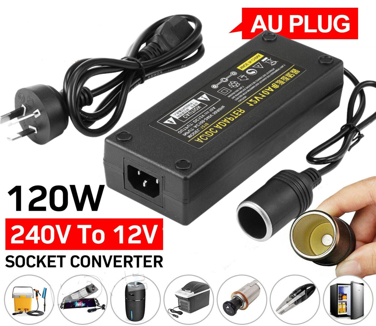 240V to 12V Car 5A Cigarette lighter Transformer Power Supply Socket C ...