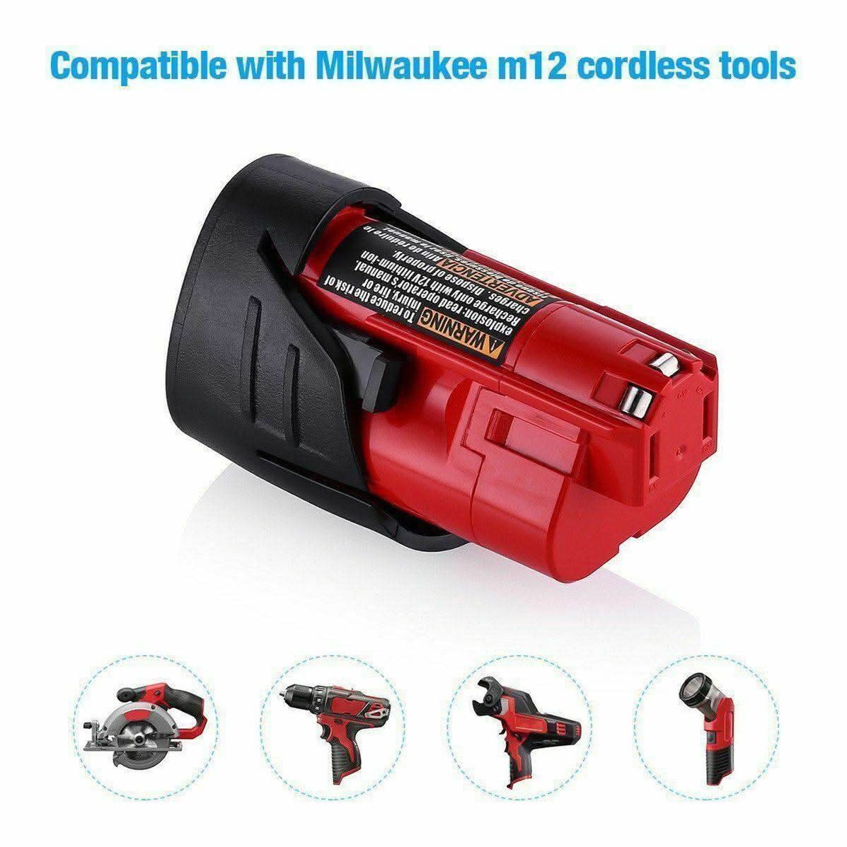 [2 Pack] 12V 3.5Ah Milwaukee M12 M12B3 Compatible Cordless Battery 48 ...