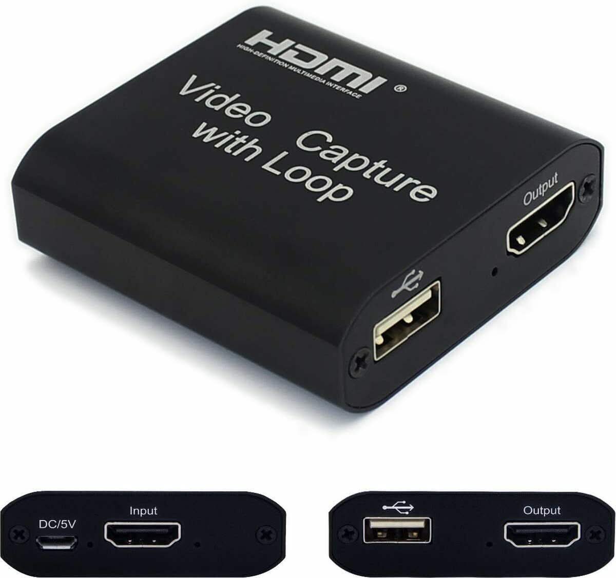 4K HDMI Video Capture Card HDMI to USB 2.0 Video Capture with Loop Out ...