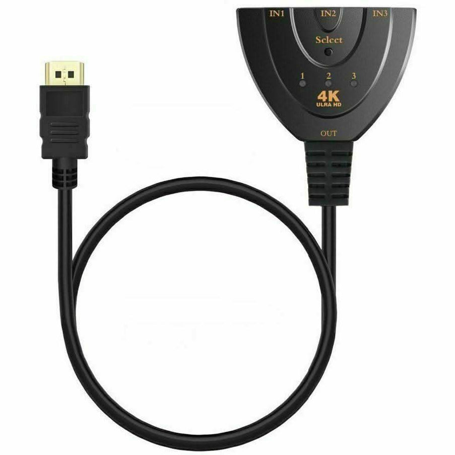 4K Ultra HD 3 Way HDMI Switch Box Splitter HDTV 1080P Auto 3 Port ...