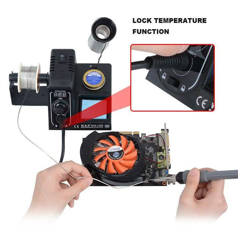 60W Soldering Iron Solder Rework Station Variable Temperature LED Disp ...