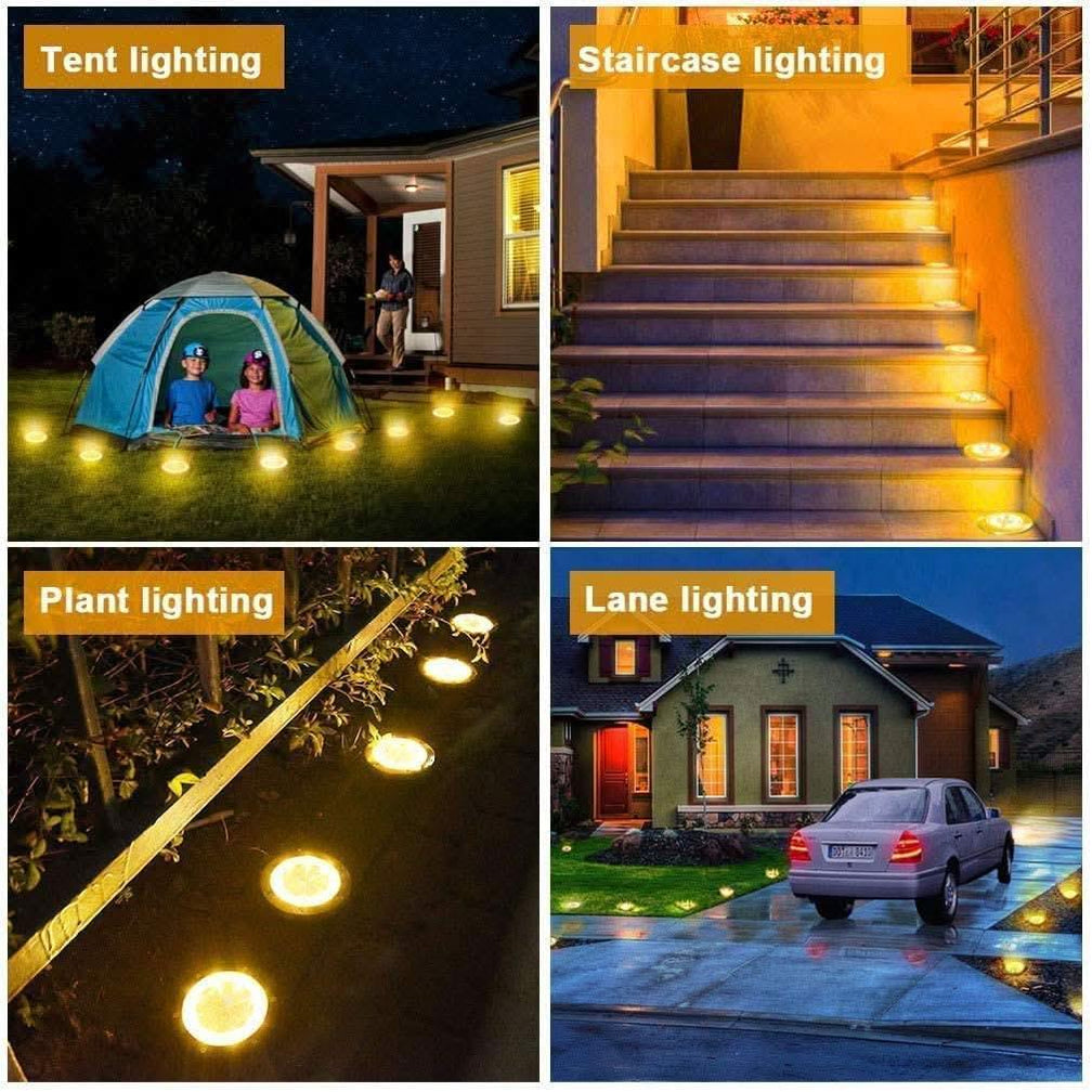8 Pack Solar Lights Outdoor Solar Garden Lights, LED Solar Pathway Lig ...