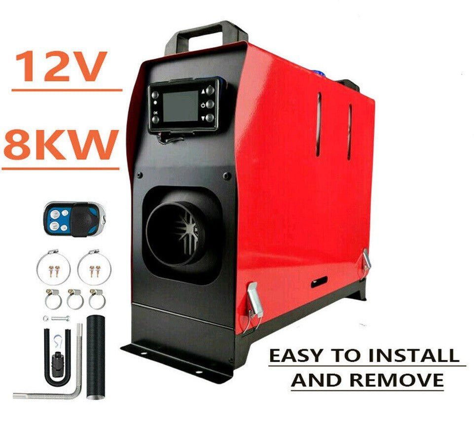8KW Portable Diesel Air Heater 12V Thermostat Deisel Caravan Motorhome ...