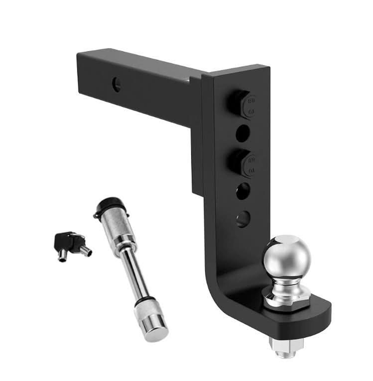 Adjustable Drop Towbar Tow Bar Ball Mount Tongue Hitch Trailer Car 4WD ...