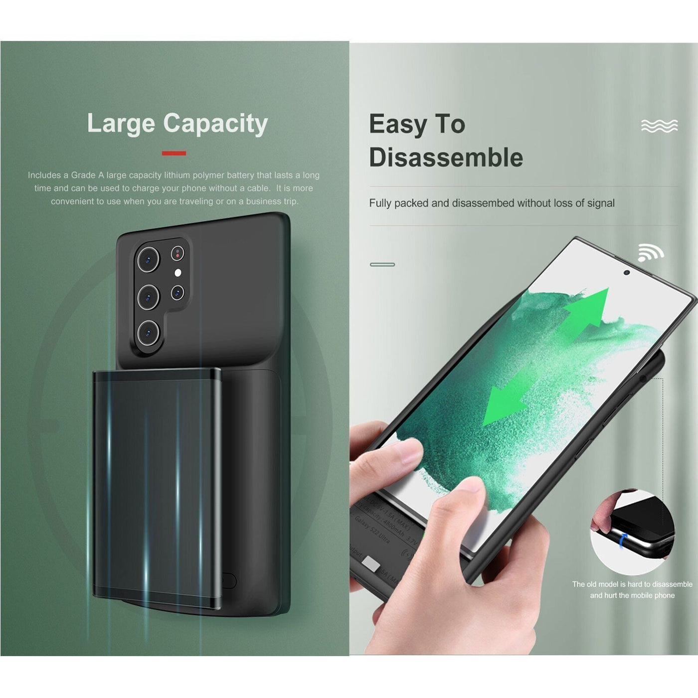 Battery charger case For Samsung Galaxy S23 Ultra Power Bank cover ...