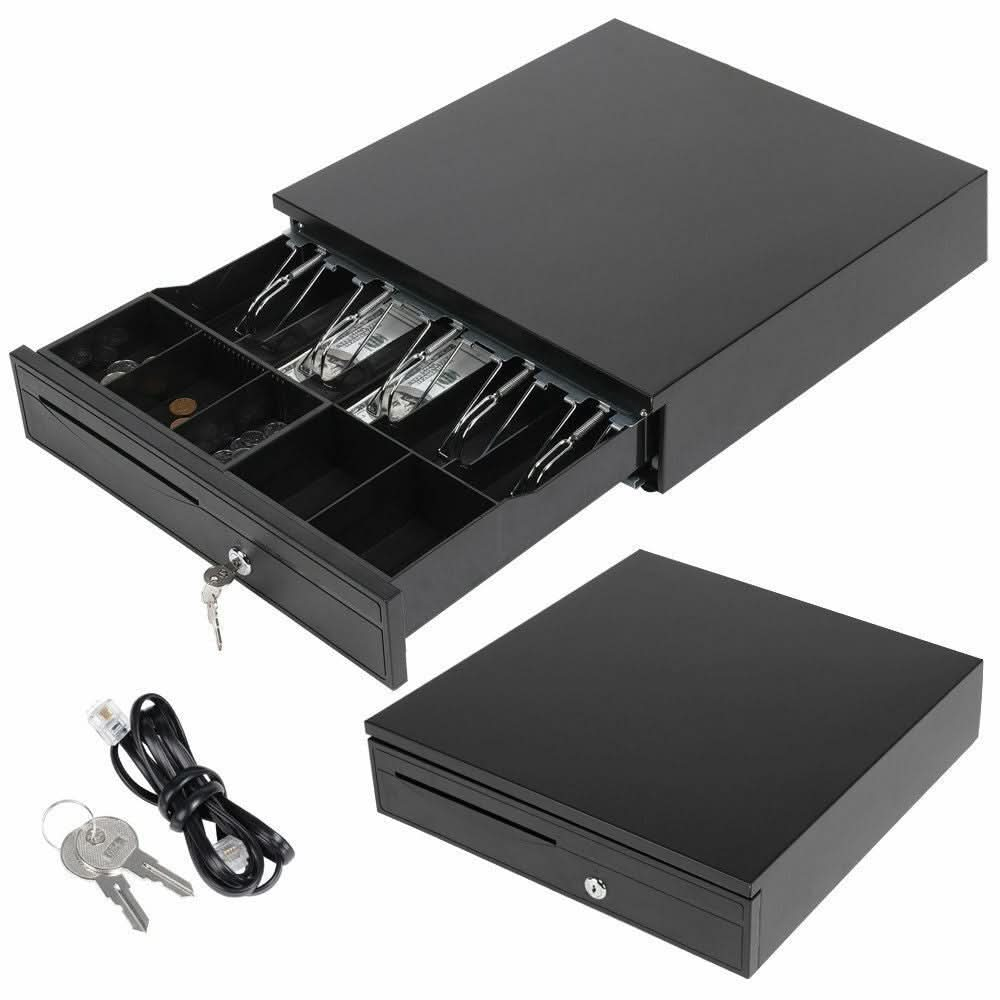 Cash Drawer Register POS 5 Bills + 5 Coins Tray | Electronic & Manual ...