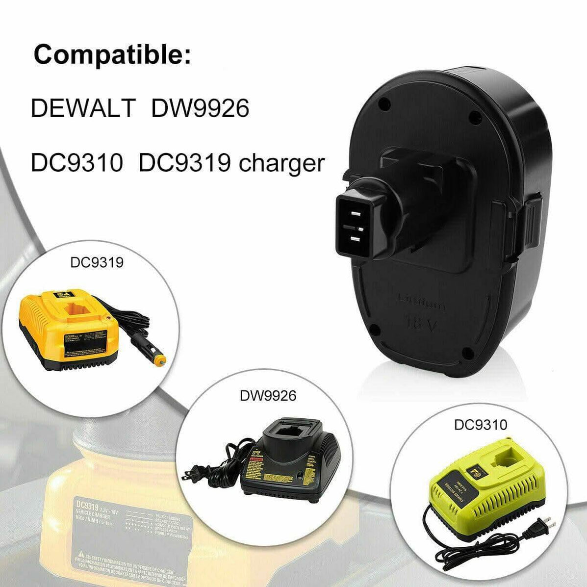 DeWalt 18v XRP Compatible Battery Pack DC9096S DC9096-2 DC9096 DC9098 ...