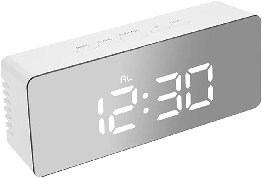 Digital Clock LED Display Desk Table Temperature Alarm Time Modern Home ...