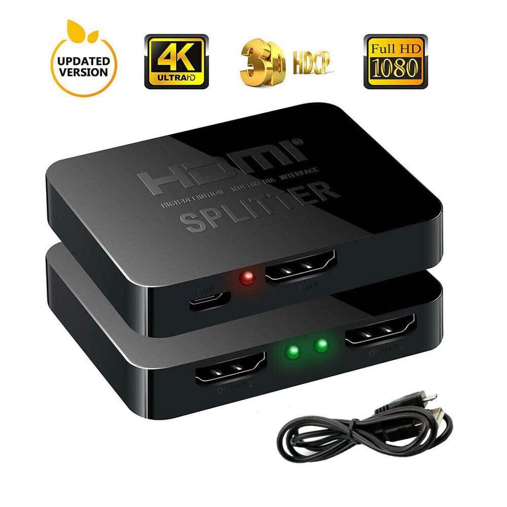 HDMI Splitter 1 in 2 Foxtel 4k 1080p Full HD TV DVD PC Video Duplicato ...