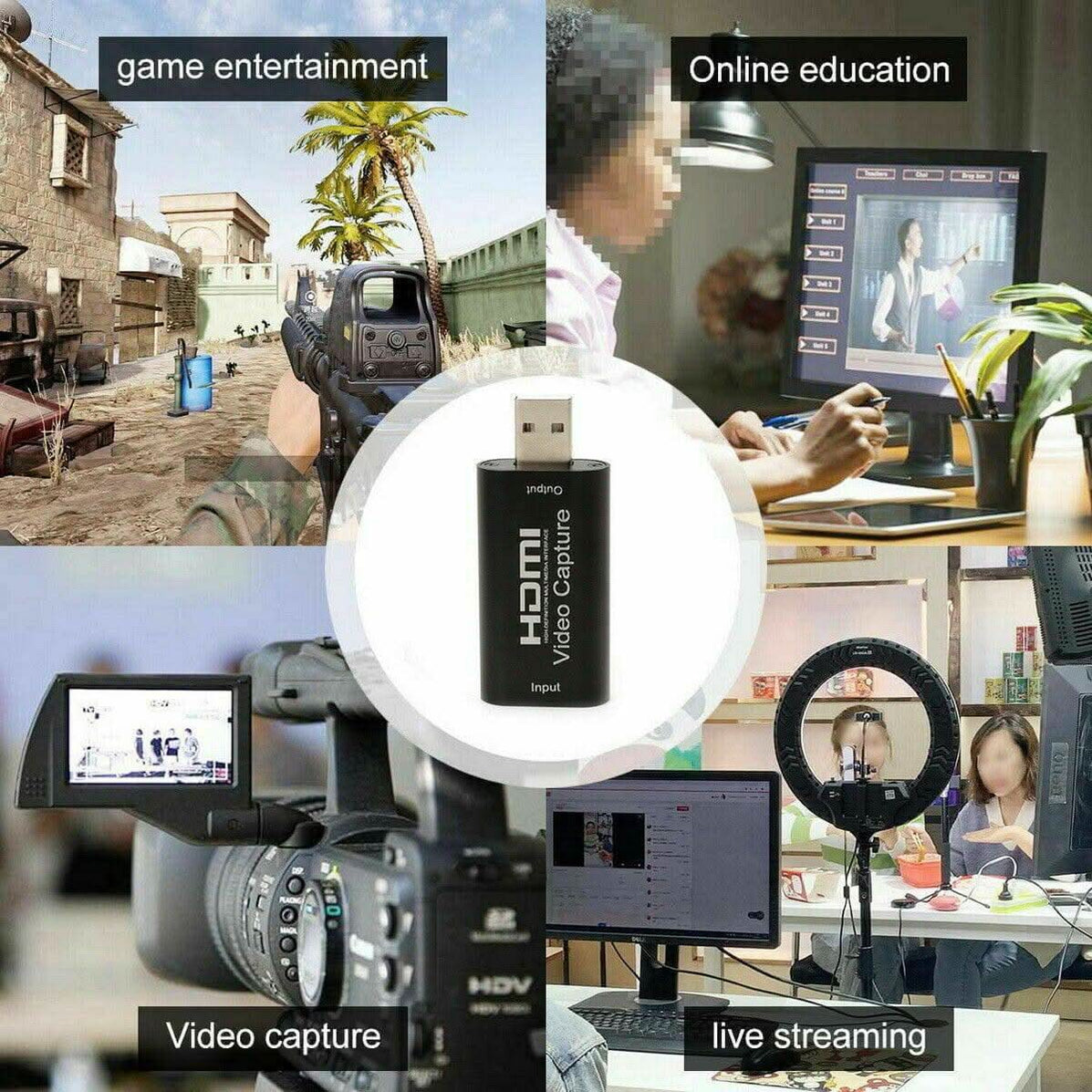 HDMI Video Capture Card USB 2.0/ HD 1080p Recorder for Game Video Live ...