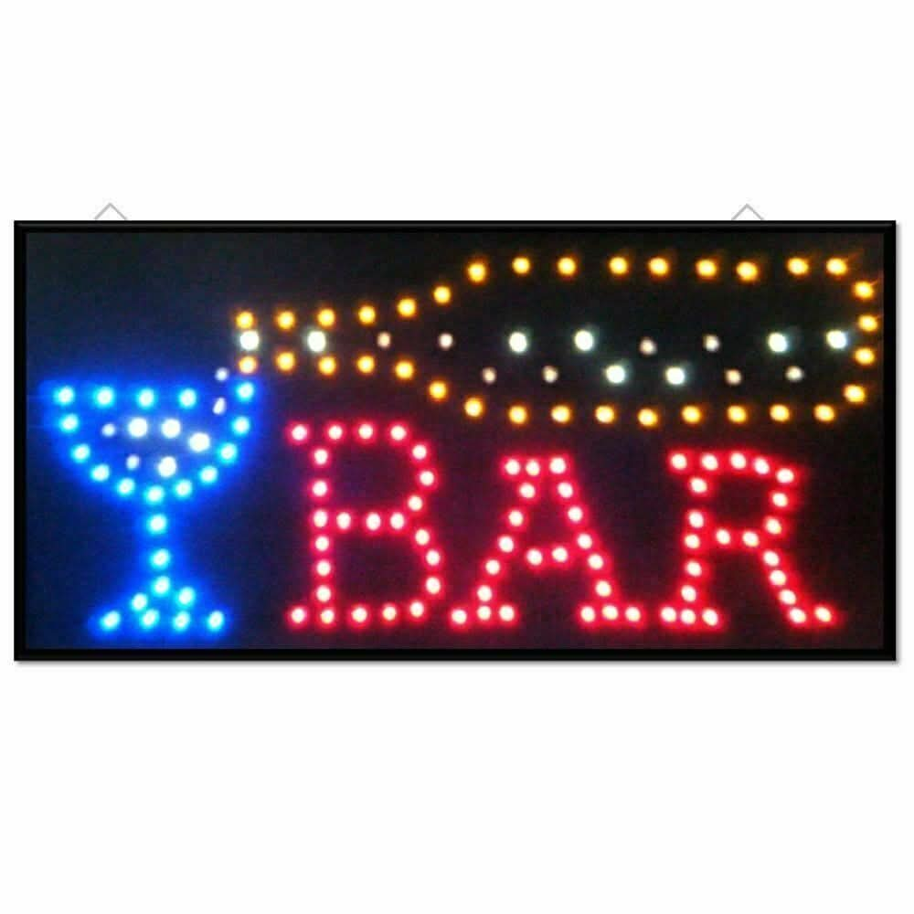 LED Neon Bar Light Up Sign Plate For Business Shop Bar SIZE: 48CM X 25 ...