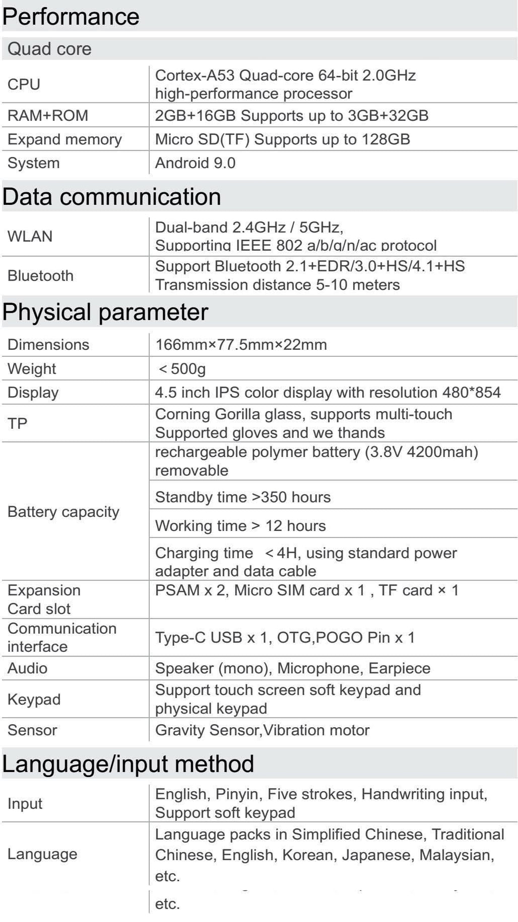 T80 Handheld Terminal Device PDA Barcode Scanner - Bluetooth, WiFi, WL ...