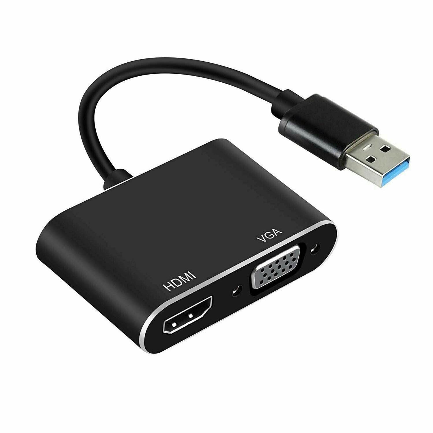 USB 3.0 to HDMI + VGA Full HD & 4K Video Adapter Cable Converter ...