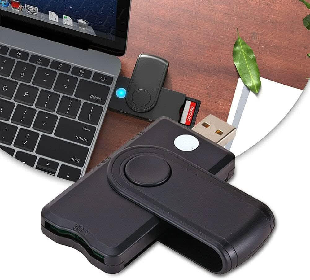 USB Smart Card Reader SD/TF/CAC/DOD/HC/MMC Micro SD Memory ID Bank Sim ...