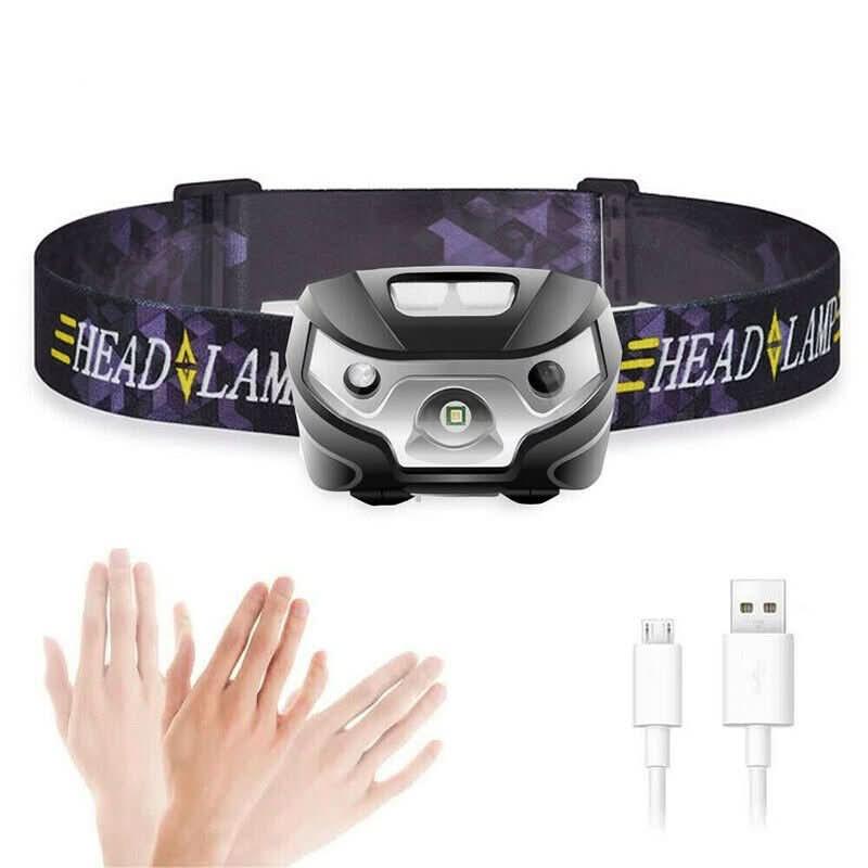 Waterproof Head Torch LED Headlamp Flashlight USB Rechargeable CREE ...